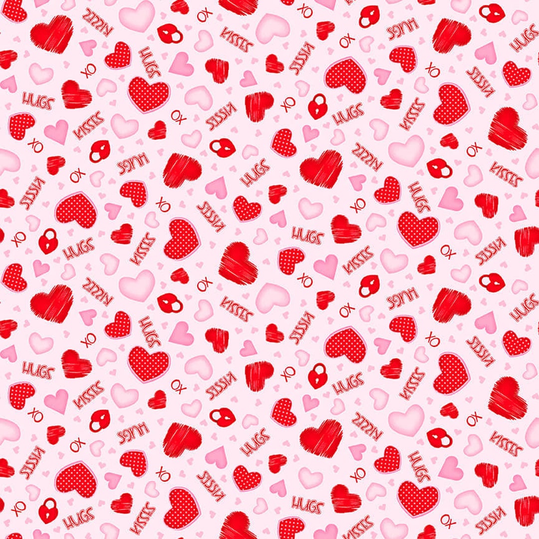 Hearts and Words Fabric by Shelly Comiskey - Etsy