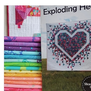 Exploding Heart Quilt Kit Using Tula True Colors Fabrics - Etsy