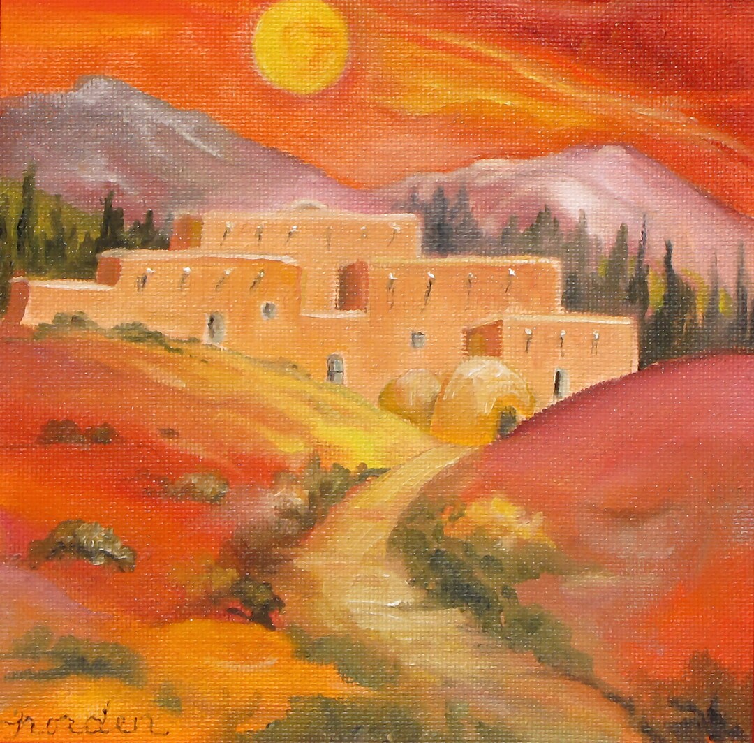 Path to the Pueblo Original Painting by Marilu Norden, Water Mixable ...