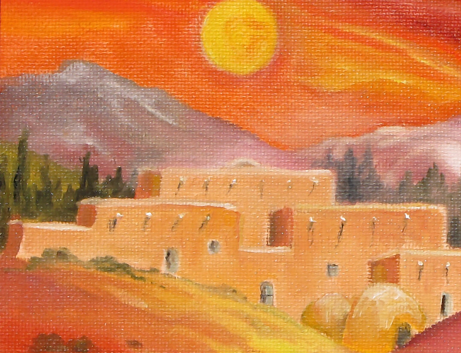 Path to the Pueblo Original Painting by Marilu Norden, Water Mixable ...