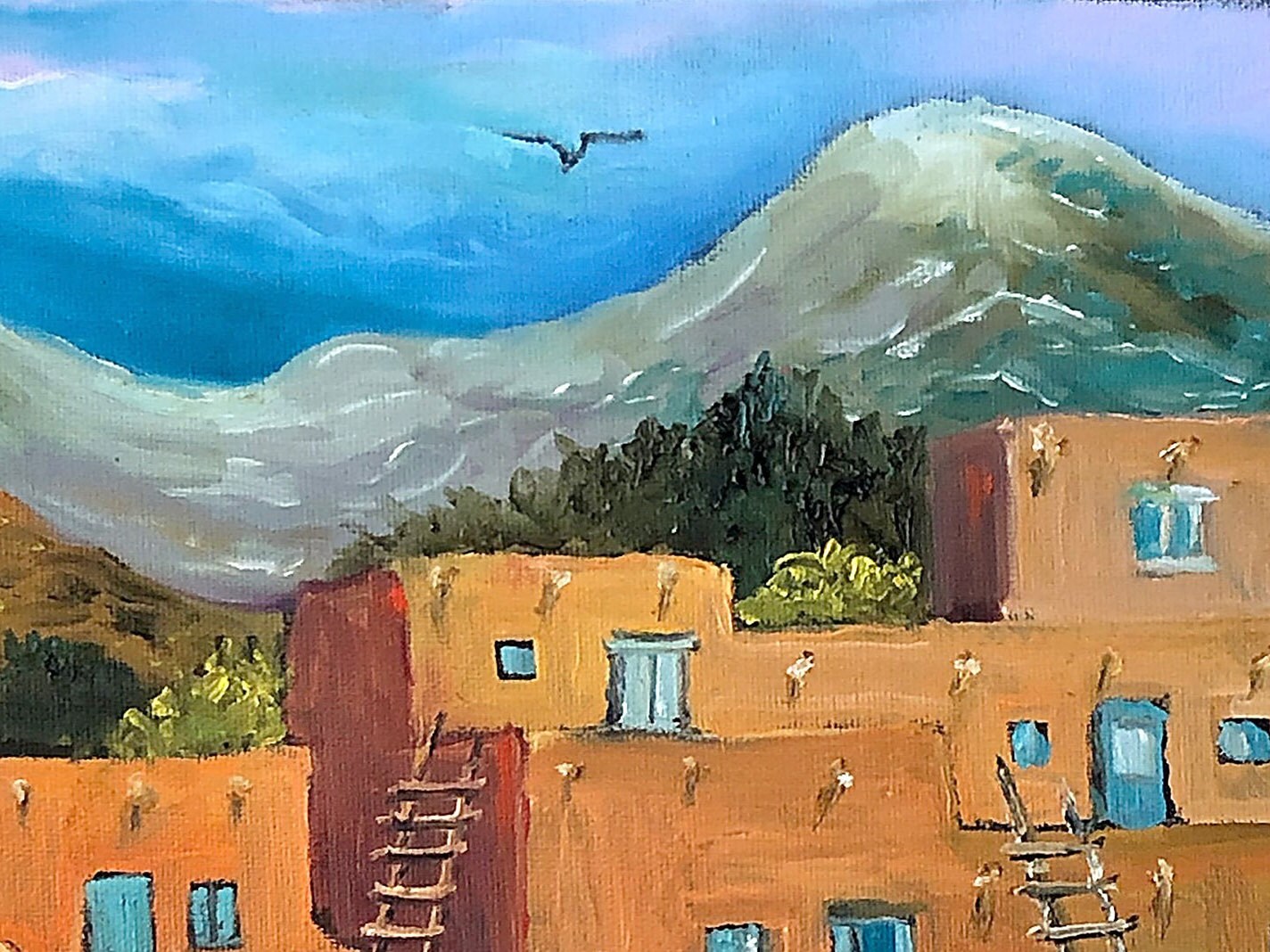 Pueblo Visitor Original Oil Painting by Marilu Norden, Native American ...