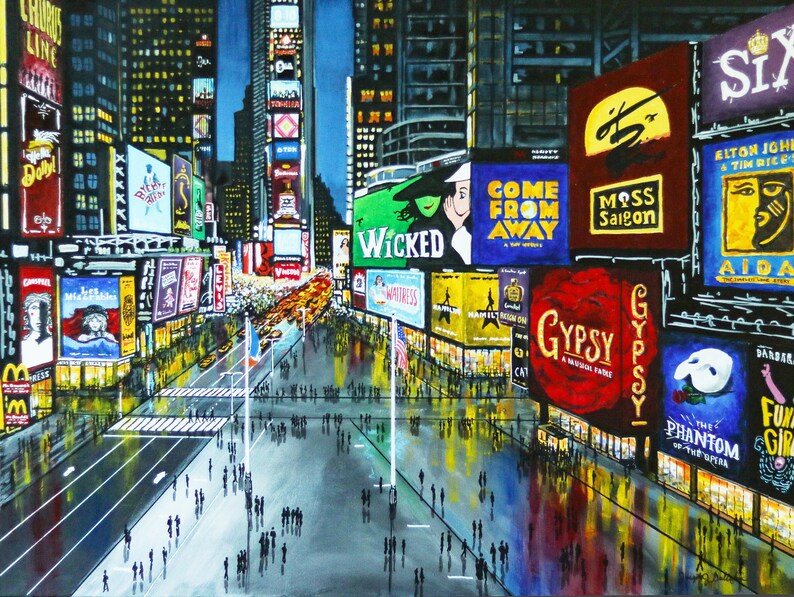 NYC Broadway Art Print Times Square Wall Hanging Limited Edition Print ...