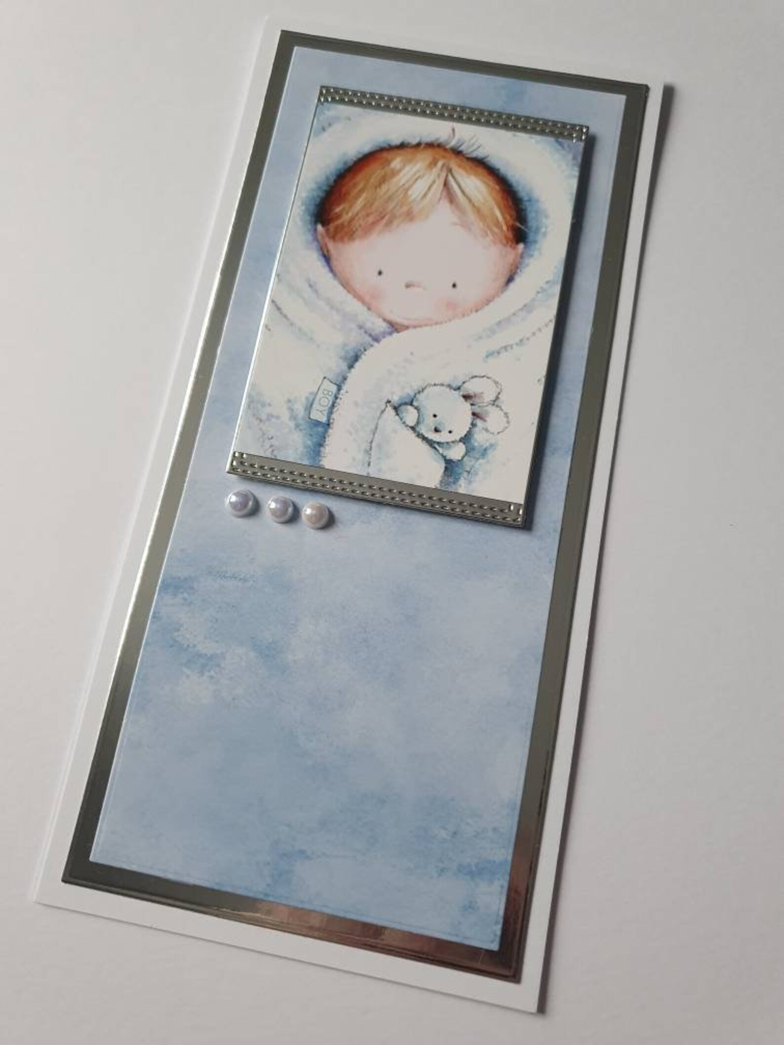 New Baby , Baby Boy Handmade Greeting Card Maternity Leave, Paternity ...