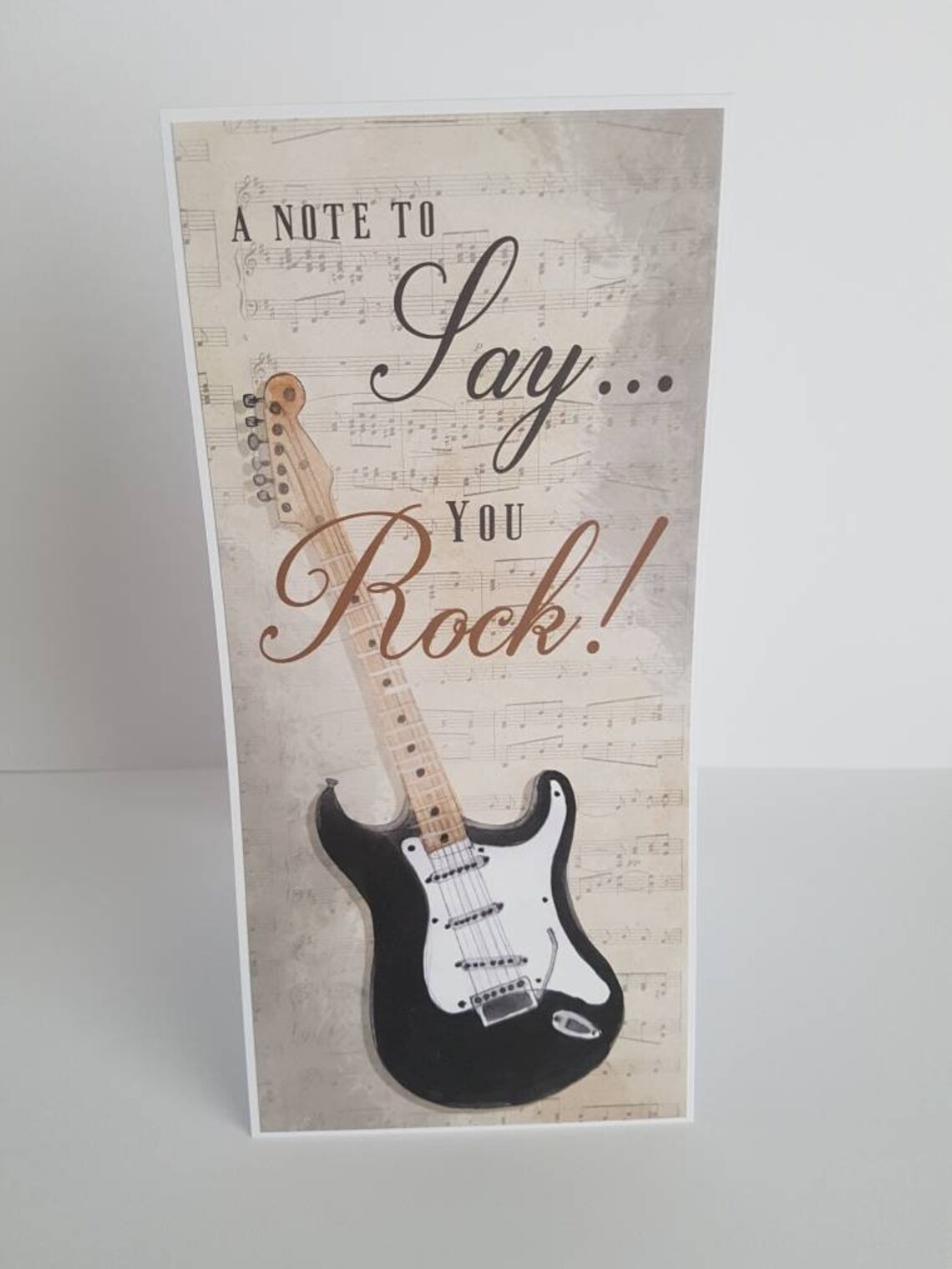 A Note to Say YOU ROCK Handmade Greeting Card Guitar - Etsy