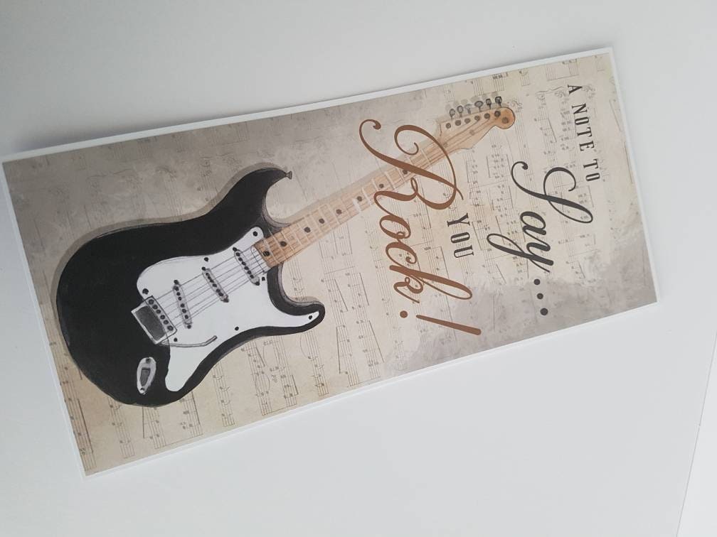 A Note to Say YOU ROCK Handmade Greeting Card Guitar - Etsy