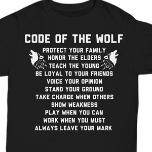 Wolf T-shirt, Code of the Wolf Shirt, Wolf Code Shirt, Wolf Top, Cute ...