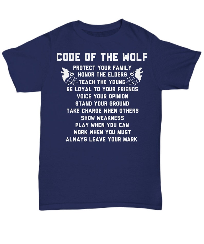 Wolf T-shirt, Code of the Wolf Shirt, Wolf Code Shirt, Wolf Top, Cute ...