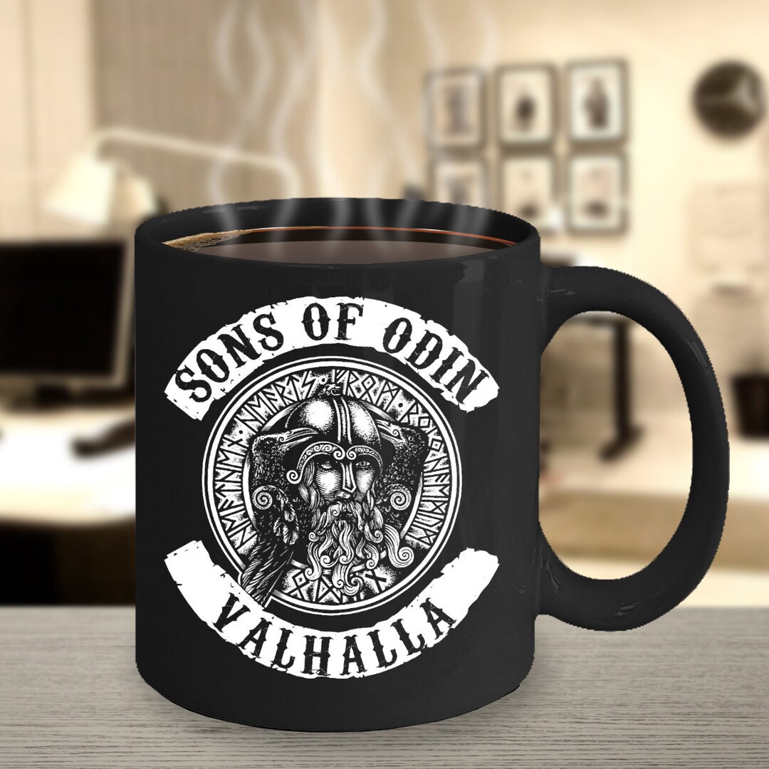 Sons of Odin Valhalla Coffee Mug, Viking Son Mug, Sons of Odin Gifts ...
