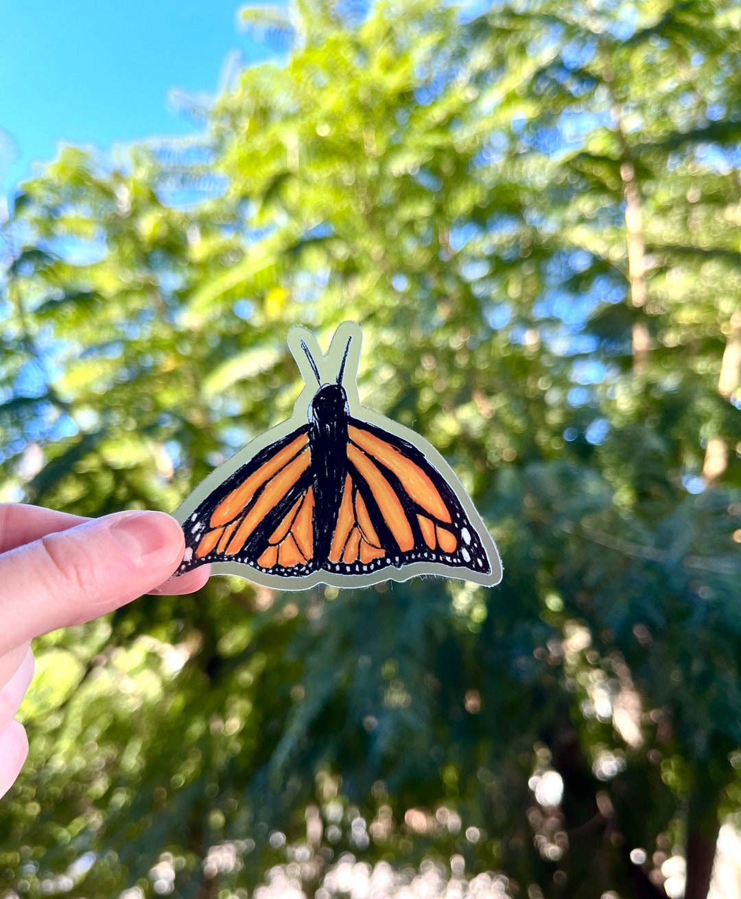 Transparent Monarch Butterfly Sticker - Etsy