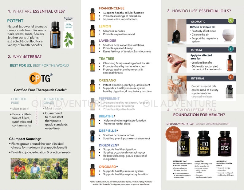 Intro to Oils Doterra Marketing Brochure US Market 2021 | Etsy