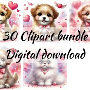 Valentine Cute Love Animals Clipart Bundle, 30 Digital Download Images ...