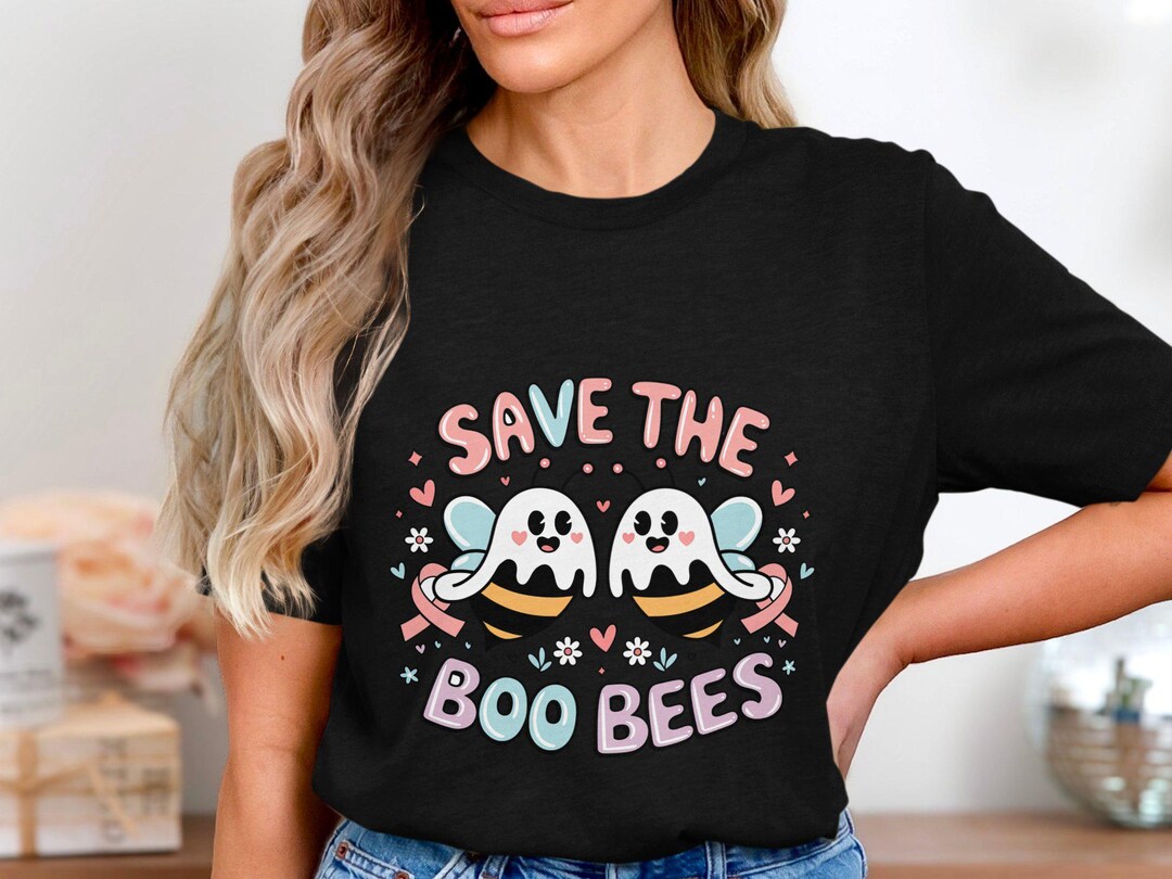 Save the Boo Bees Digital PNG File, Cute Bee Design, Breast Cancer ...