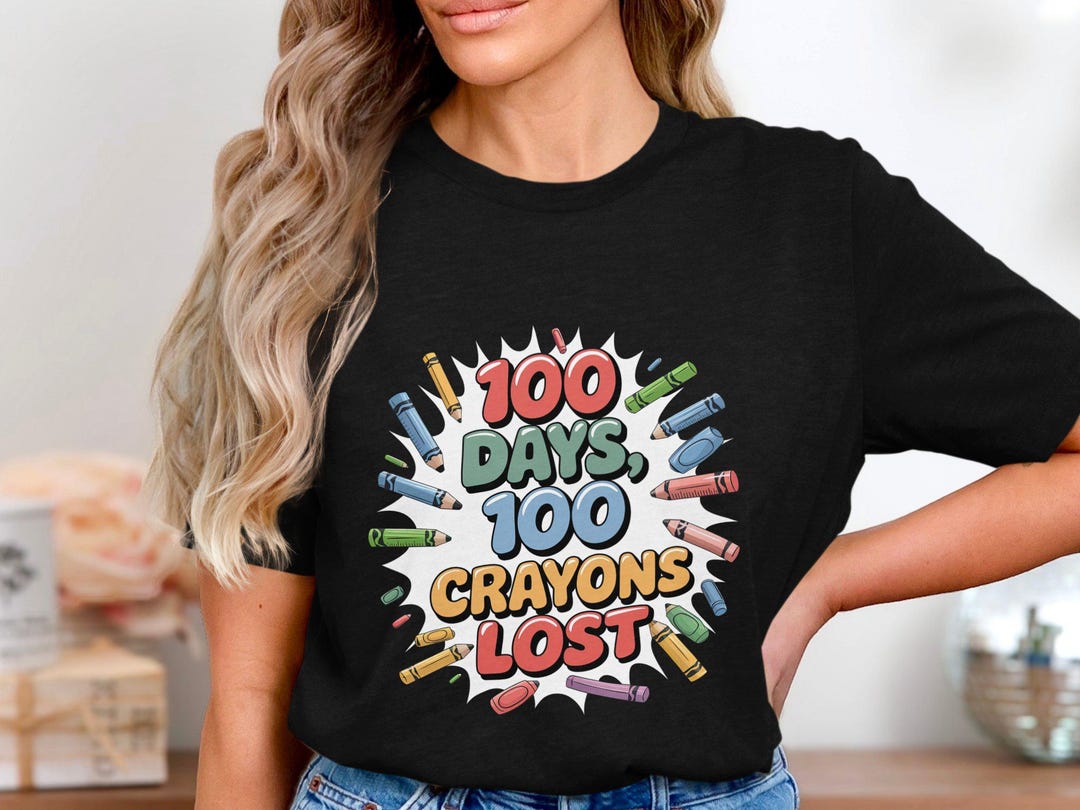 100 Days 100 Crayons Lost Clipart Back to School Digital Download ...