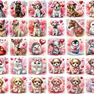Valentine Cute Love Animals Clipart Bundle, 30 Digital Download Images ...