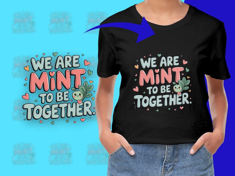 Cute Mint Clipart, Kawaii Digital Art, We Are Mint to Be Together ...