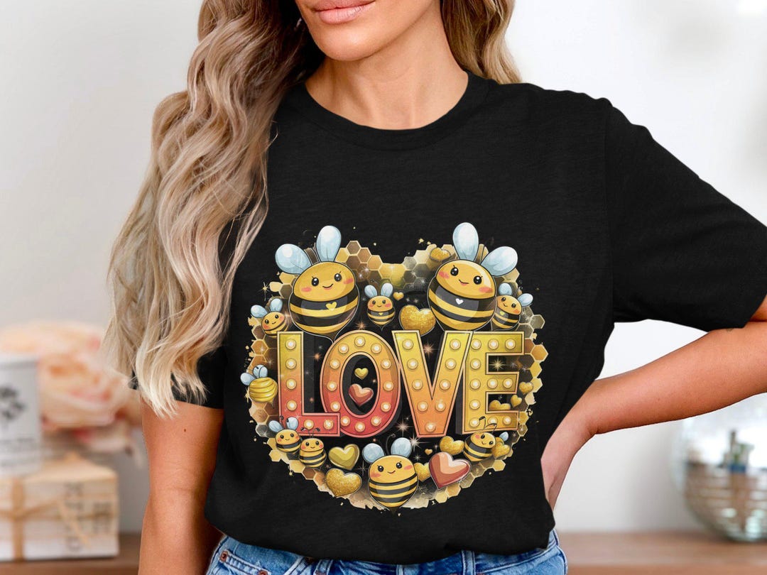 Cute Bee Love Digital Art Download, Honey Bee Love Wall Art, Bee Themed ...