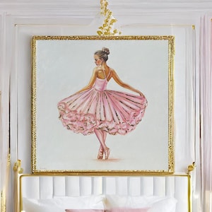 Pink and Gold Ballerina Painting Theme Nursery Ballet Painting Ballet ...
