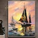 Sailboat at Sunset Oil Painting Original Seascape Sunset Painting ...