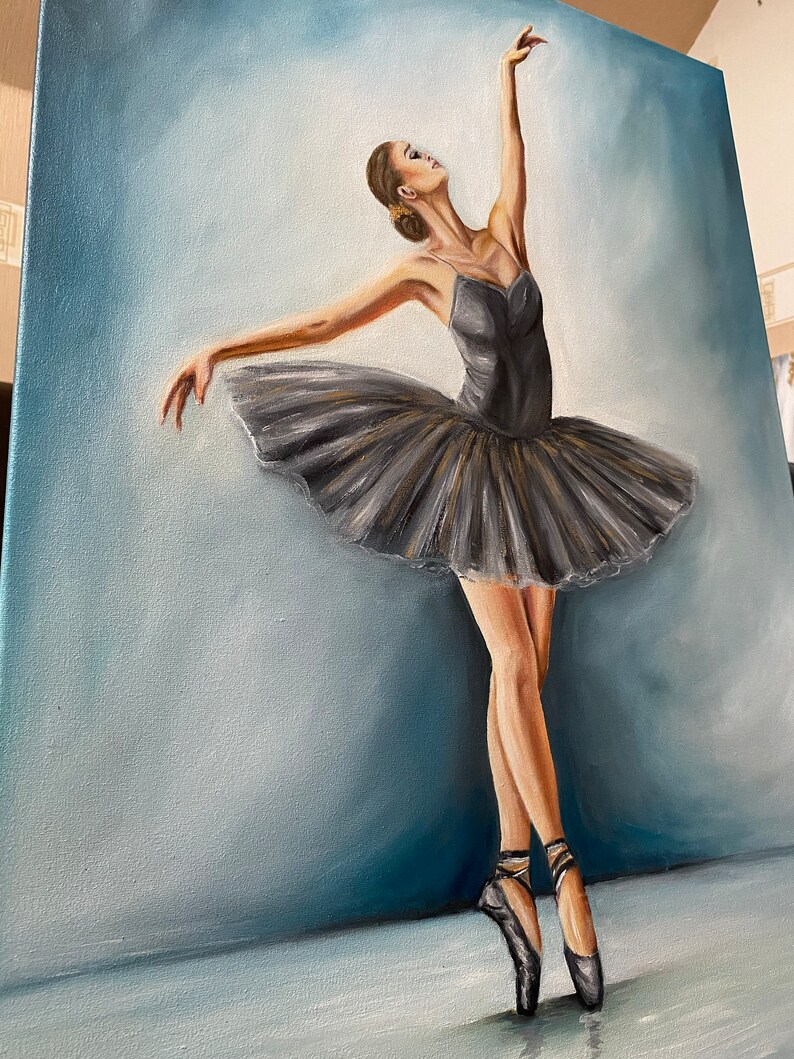 Ballet Dancer Oil Painting Original Ballet Wall Art Black - Etsy