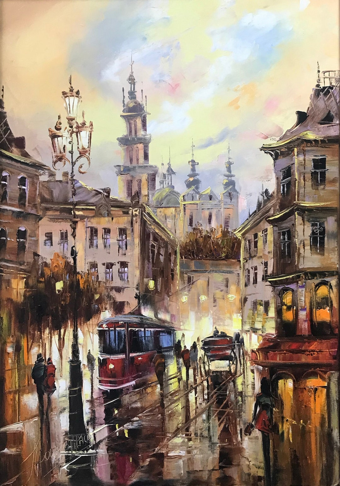 Lviv Ukraine Oil Painting Original Ukraine City Painting on - Etsy
