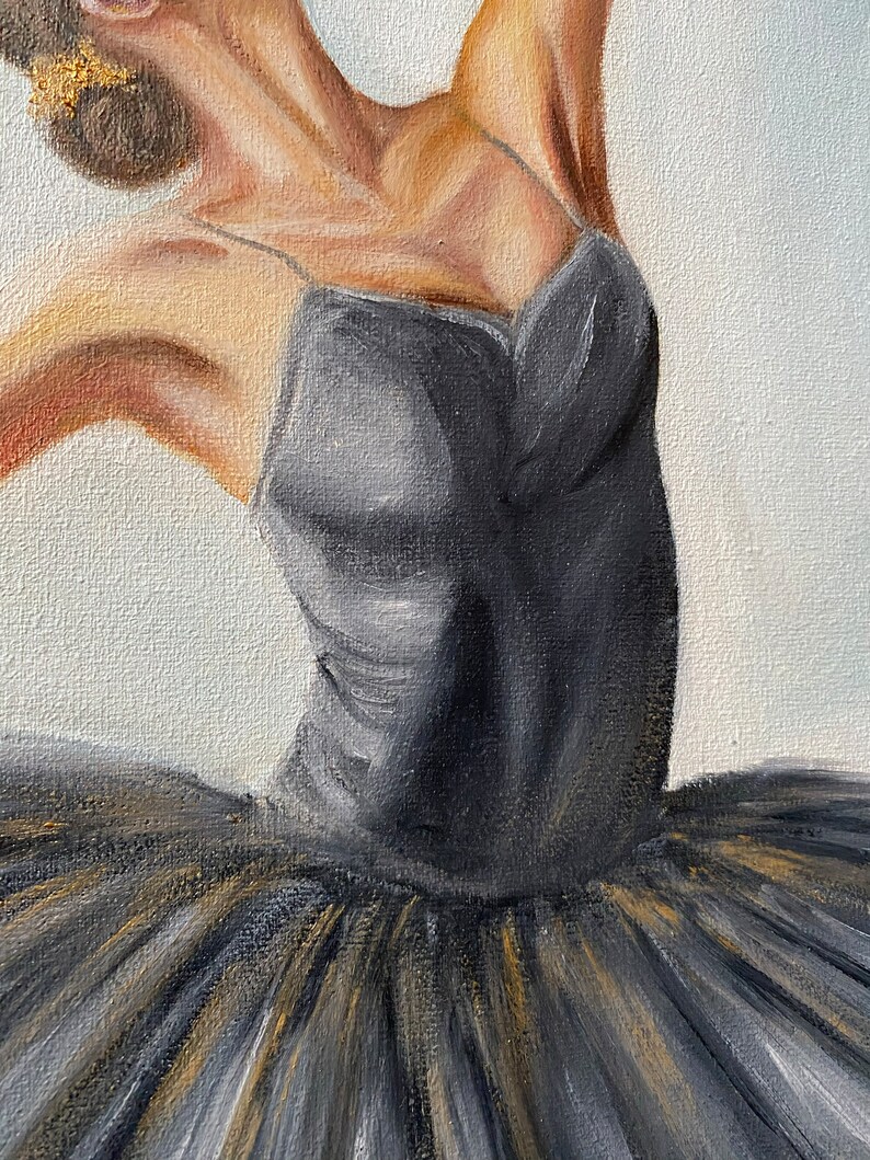 Ballet Dancer Oil Painting Original Ballet Wall Art Black - Etsy