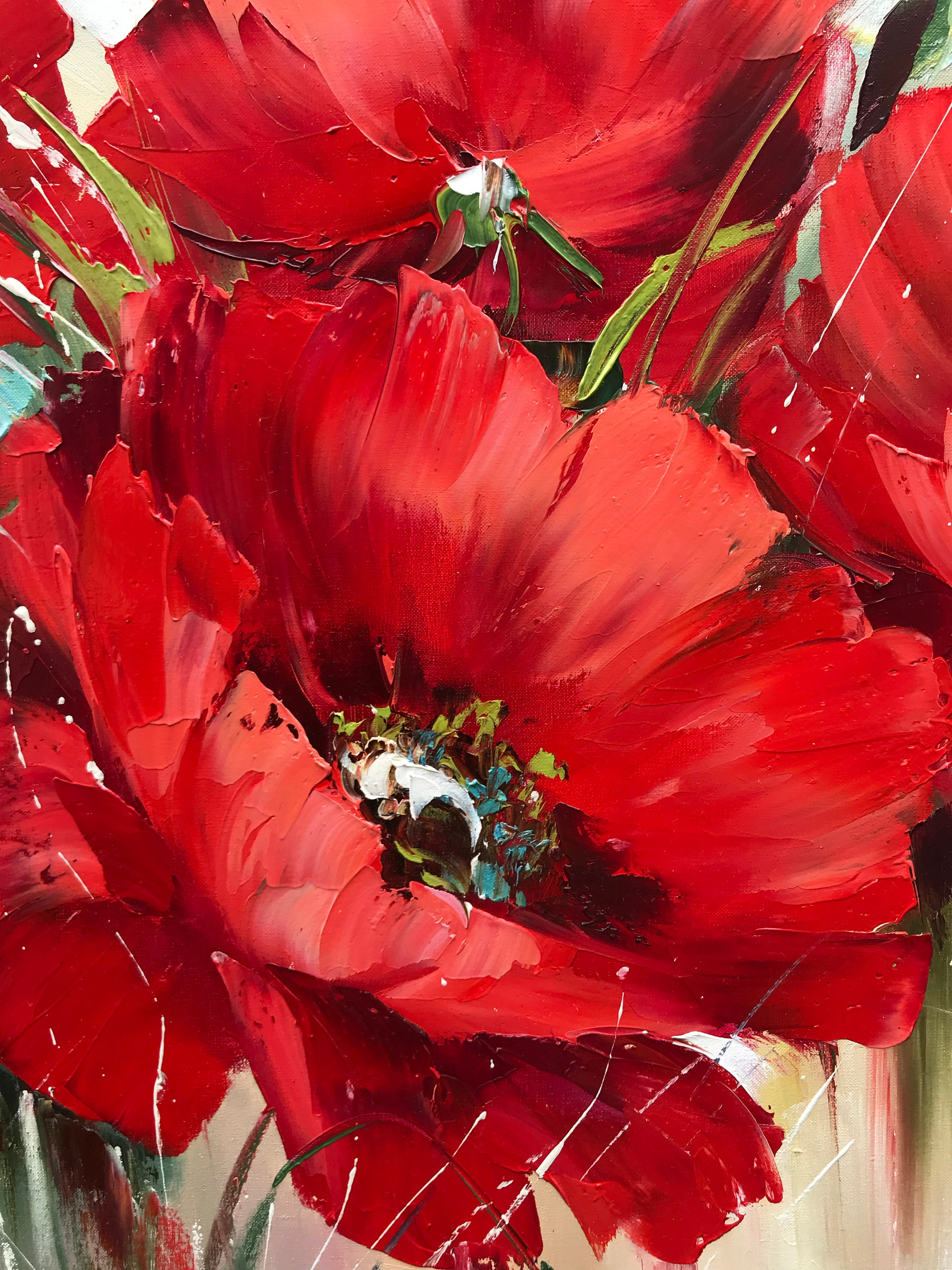 Ukrainian Poppy Oil Painting Original Art Work Ukraine Artist - Etsy Canada