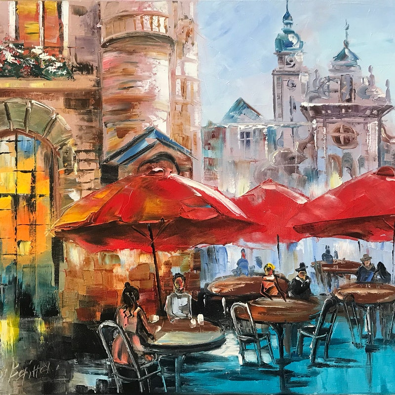 Cafe Painting - Etsy