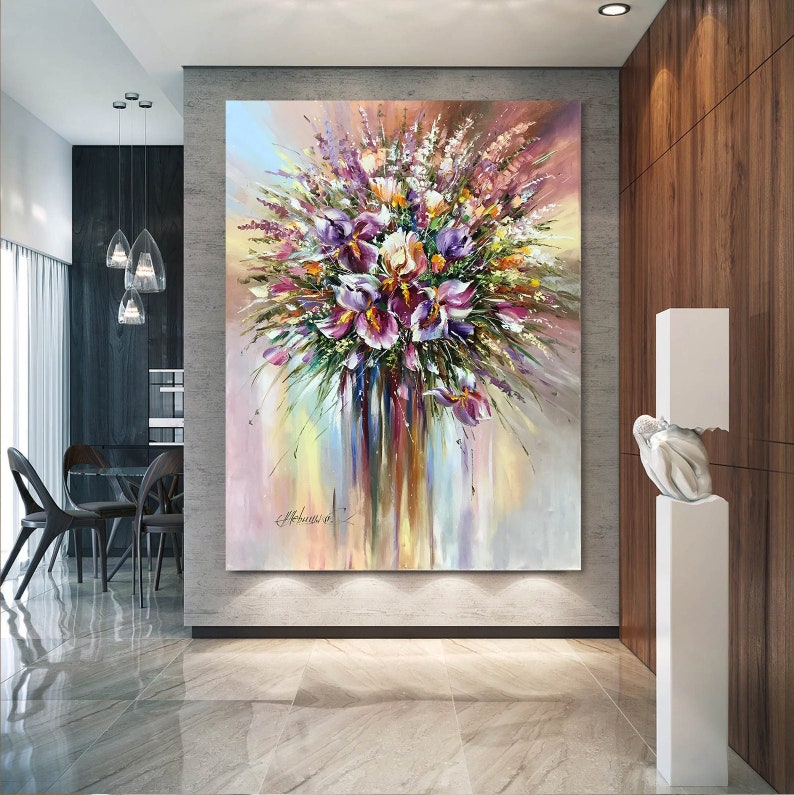 Large Abstract Flower Oil Painting Original Textured Flower - Etsy