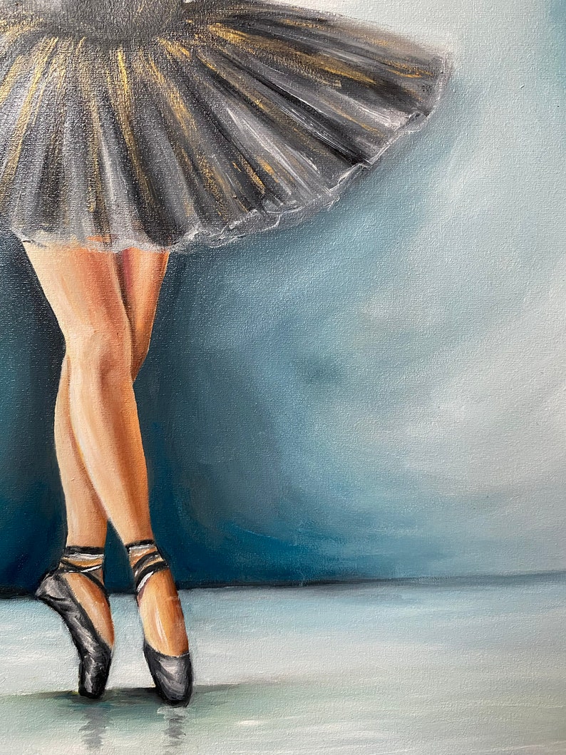 Ballet Dancer Oil Painting Original Ballet Wall Art Black - Etsy