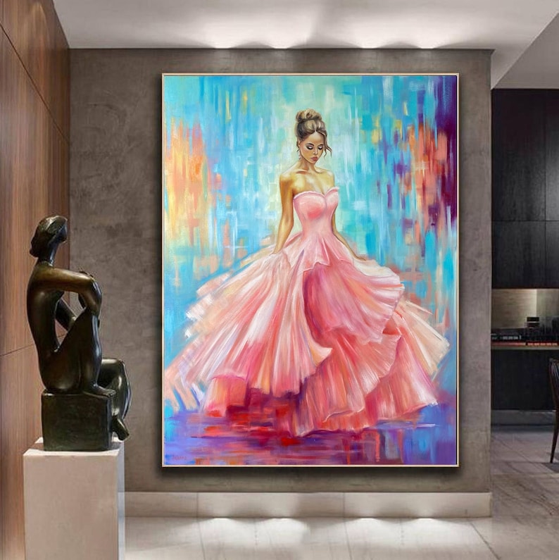 Large Abstract Woman Oil Painting Original Abstract Woman Canvas Wall ...