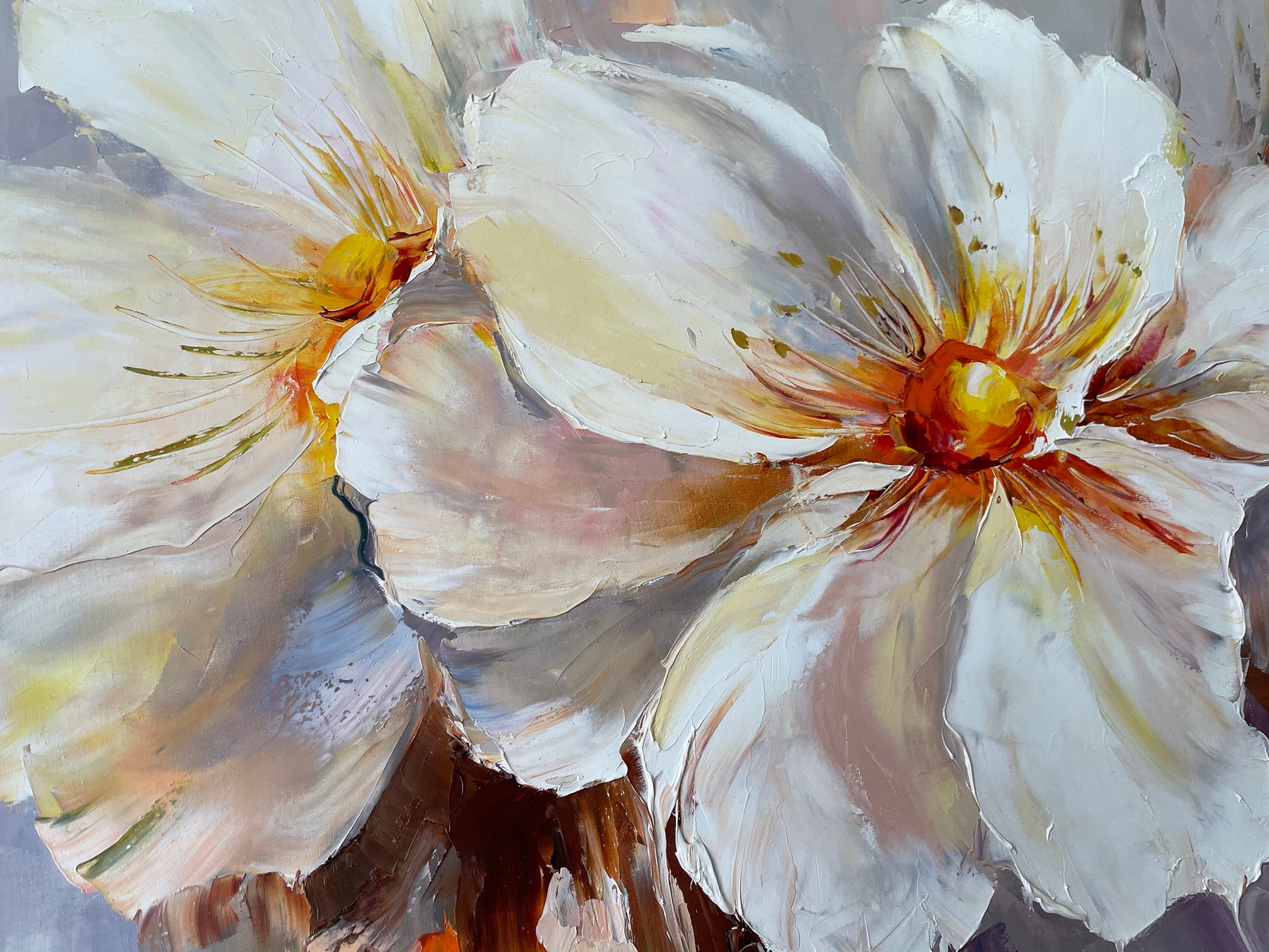 Abstract Flower Original Painting Extra Large Wall Art Luxury - Etsy