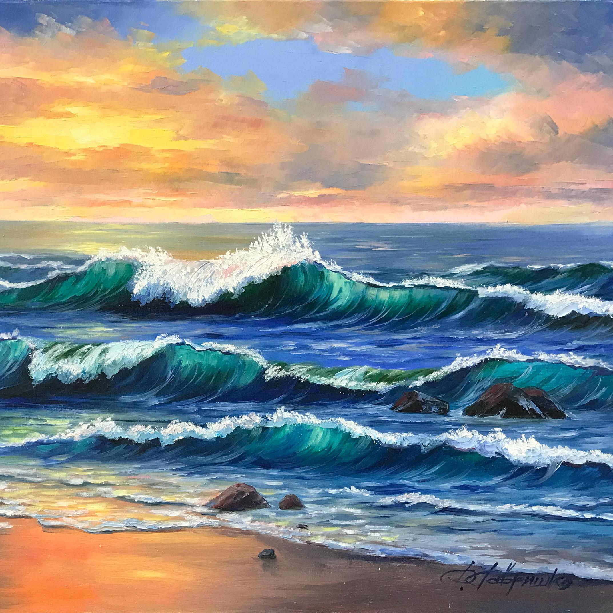 Seashore Sunset Drawing
