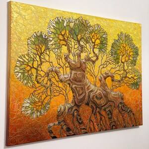 Abstract Tree Painting on Canvas Oak Tree Painting Original Large ...