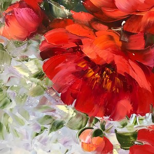 Abstract Peony Painting on Canvas Peonies Painting 30x40 Floral Wall ...