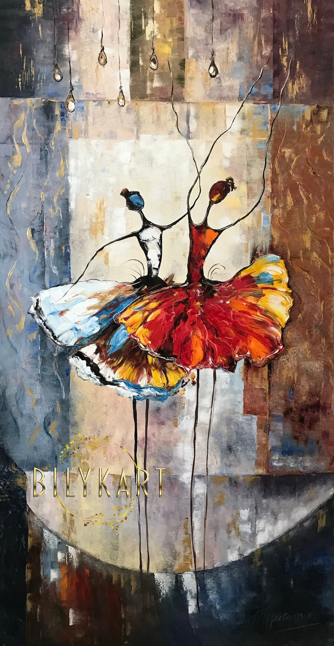 Abstract Ballerina Painting Original Ballerina Wall Art Dancing Girl Oil Painting Ballet Themed ...