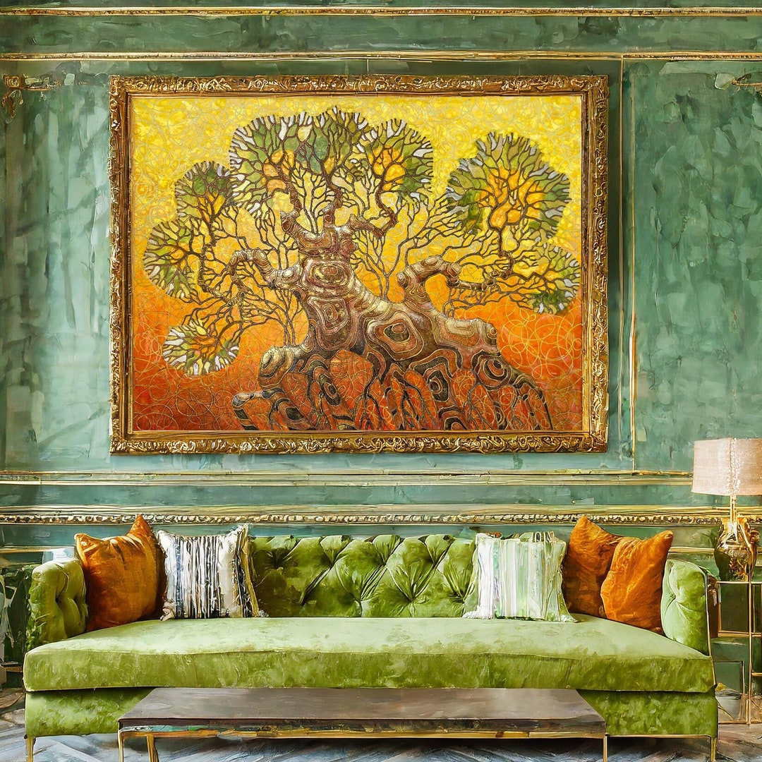 Abstract Tree Painting on Canvas Oak Tree Painting Original Large ...