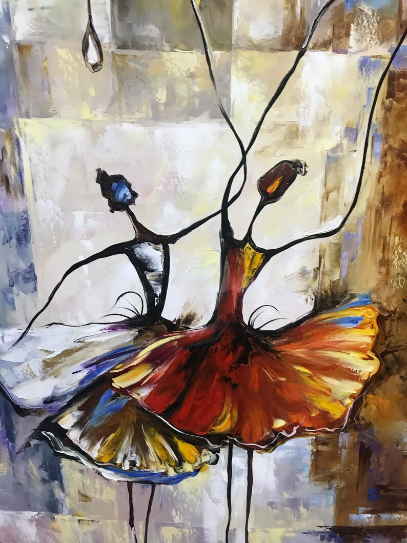 Abstract Ballerina Paintings on Canvas Dancer Art Abstract - Etsy