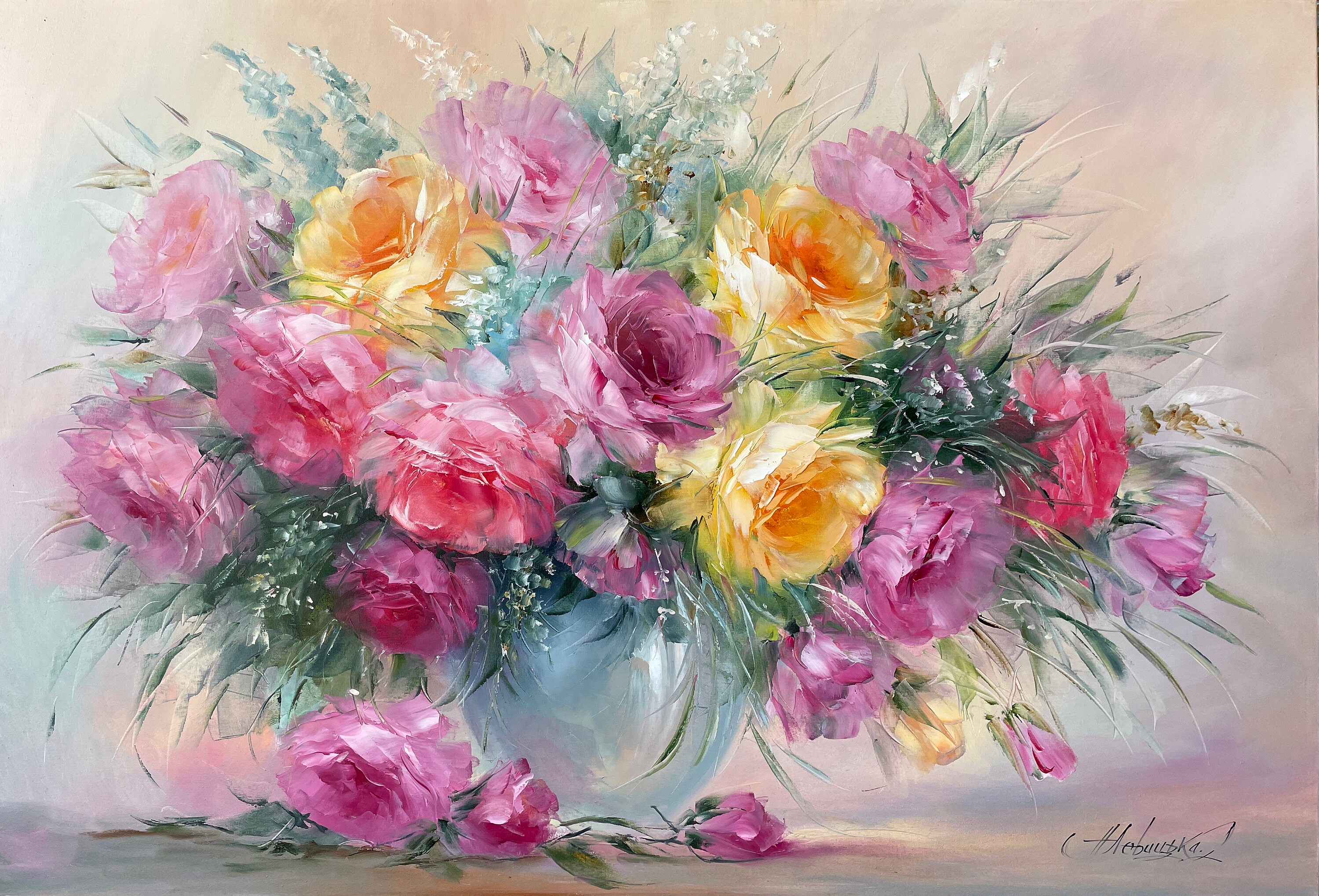 Still Life Roses Painting Oil Still Life Still Life | Etsy