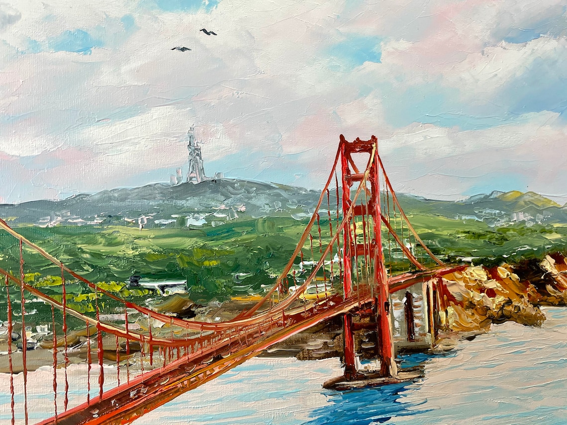 Golden Gate Bridge Original Painting San Francisco Wall Art | Etsy