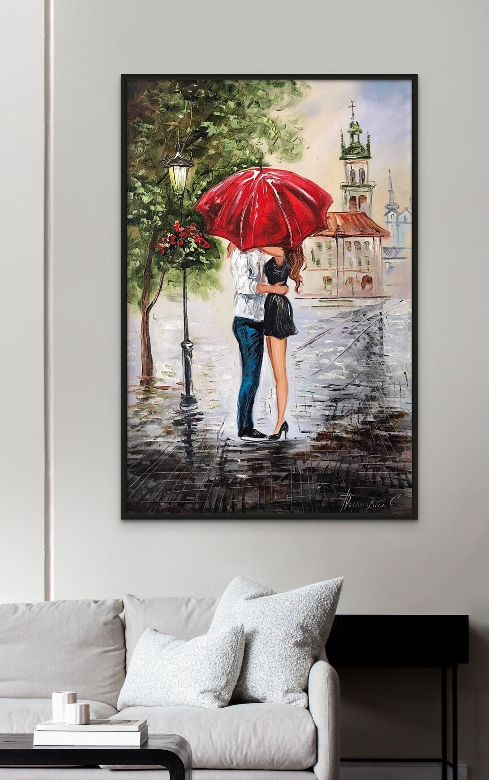 Romantic Couple Painting Canvas Love Date Night Art for Home Couple ...