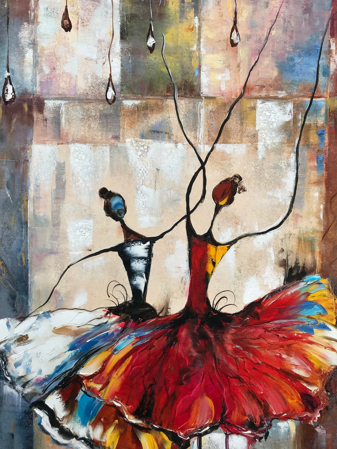 Abstract Ballerina Paintings on Canvas Dancer Art Abstract - Etsy