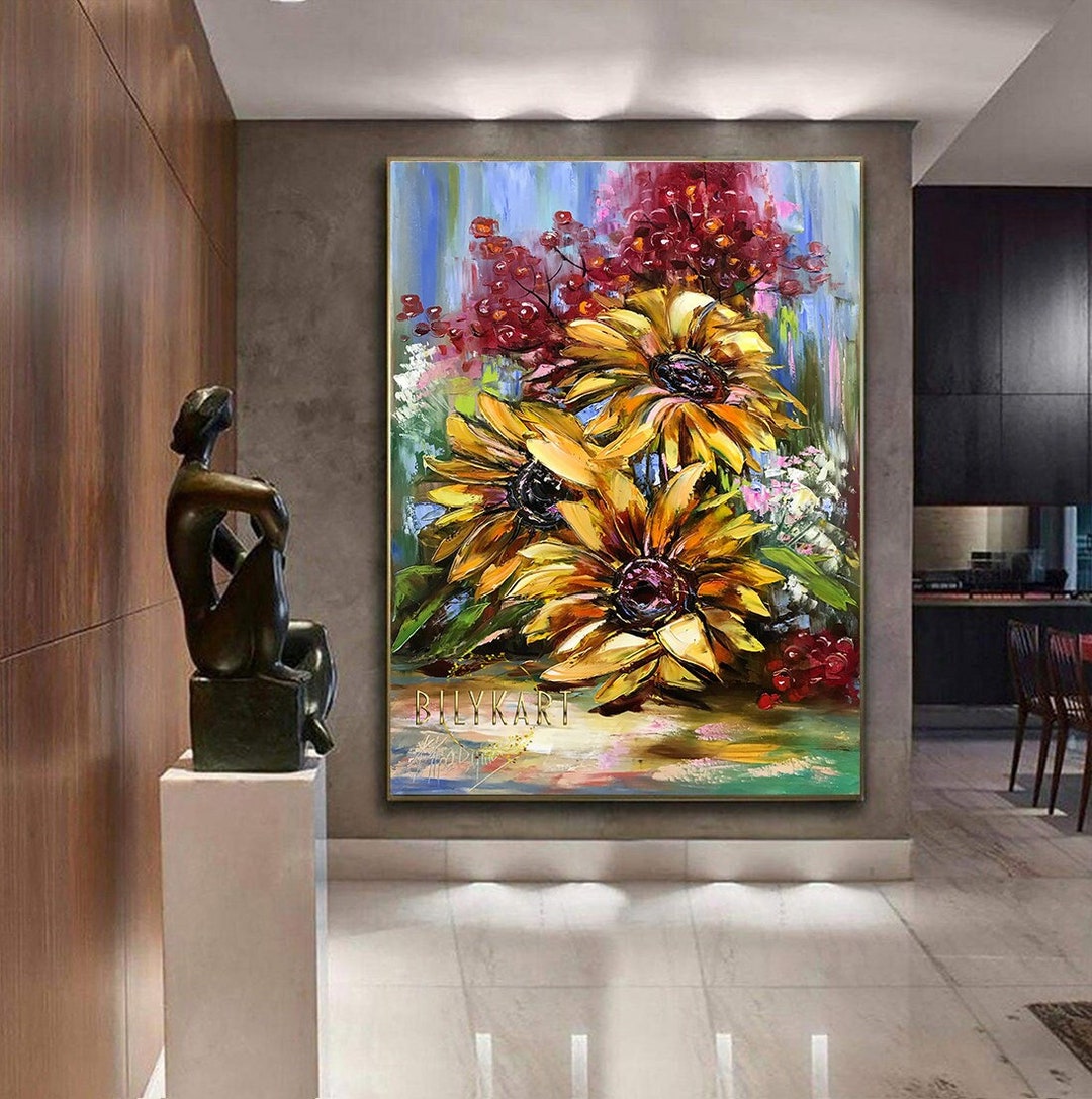 Van Gogh Sunflowers Oil Painting Original Abstract Sunflower Wall Art ...