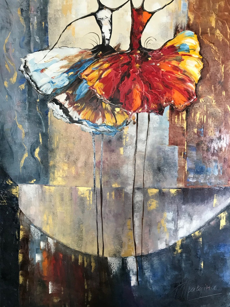 Abstract Ballerina Painting Original Ballerina Wall Art Dancing Girl ...