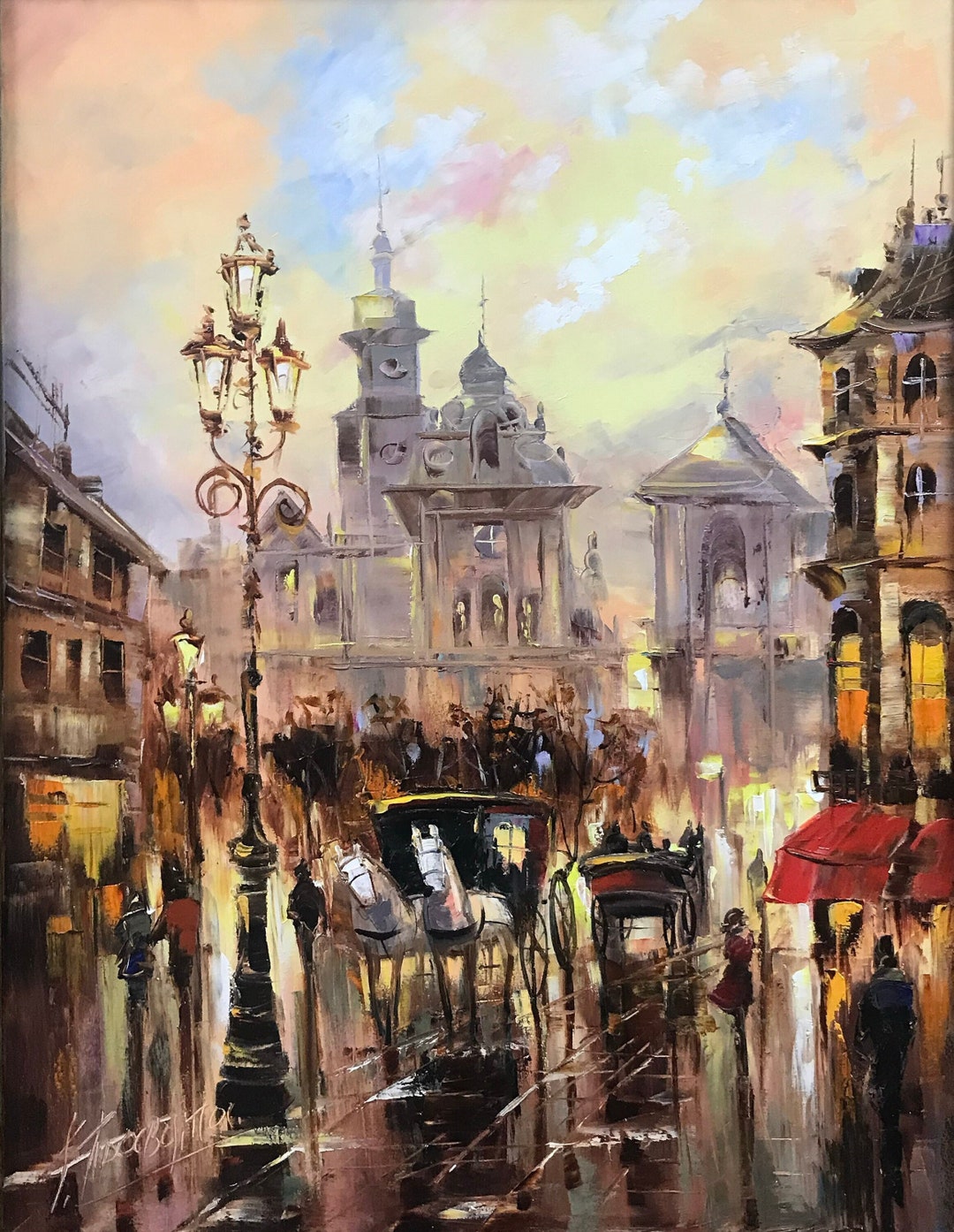 Prague Oil Painting Original Prague Wall Art Old Town Painting on ...