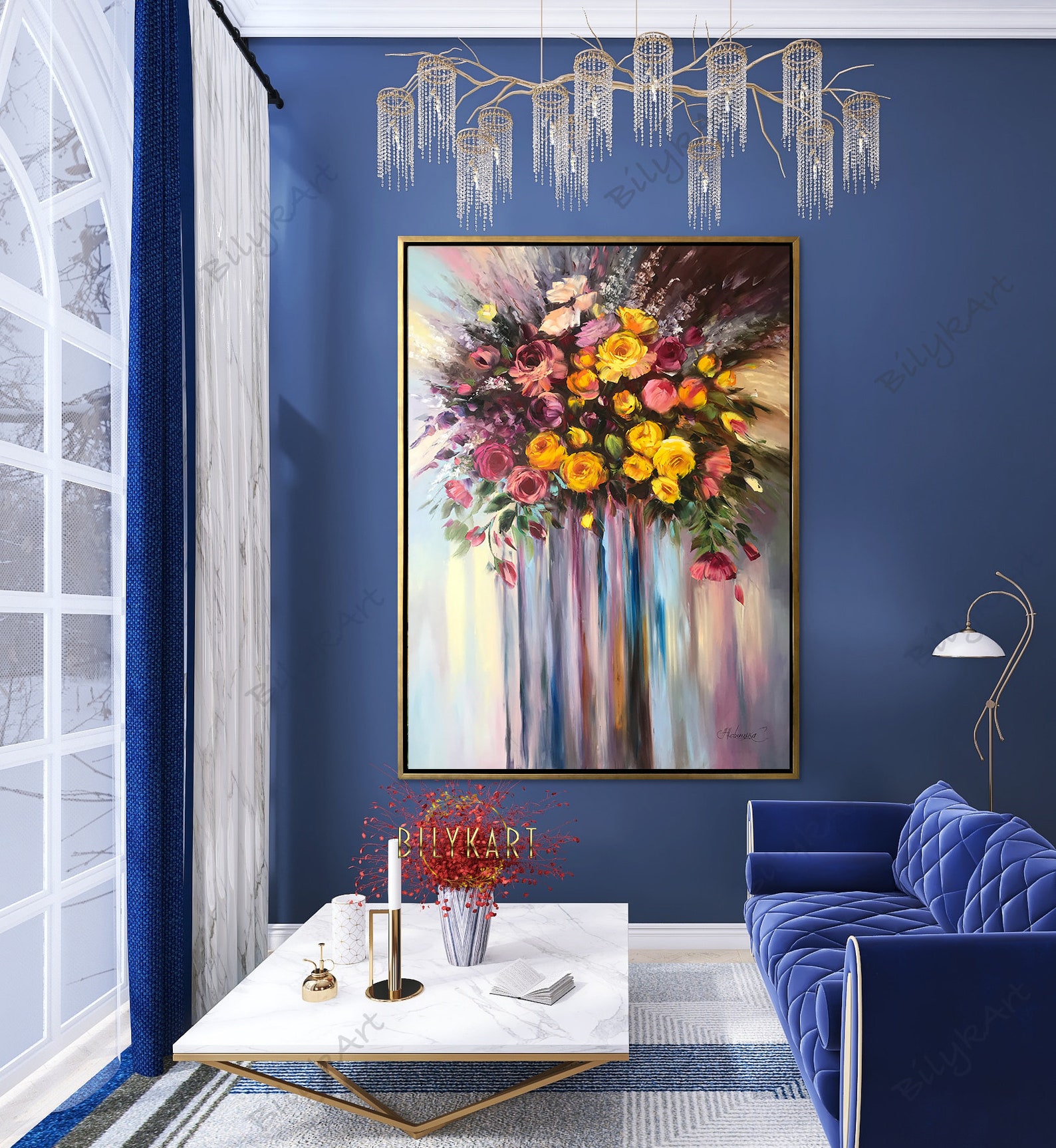 Large Luxury Painting Floral Wall Decor Luxury Art Abstract - Etsy