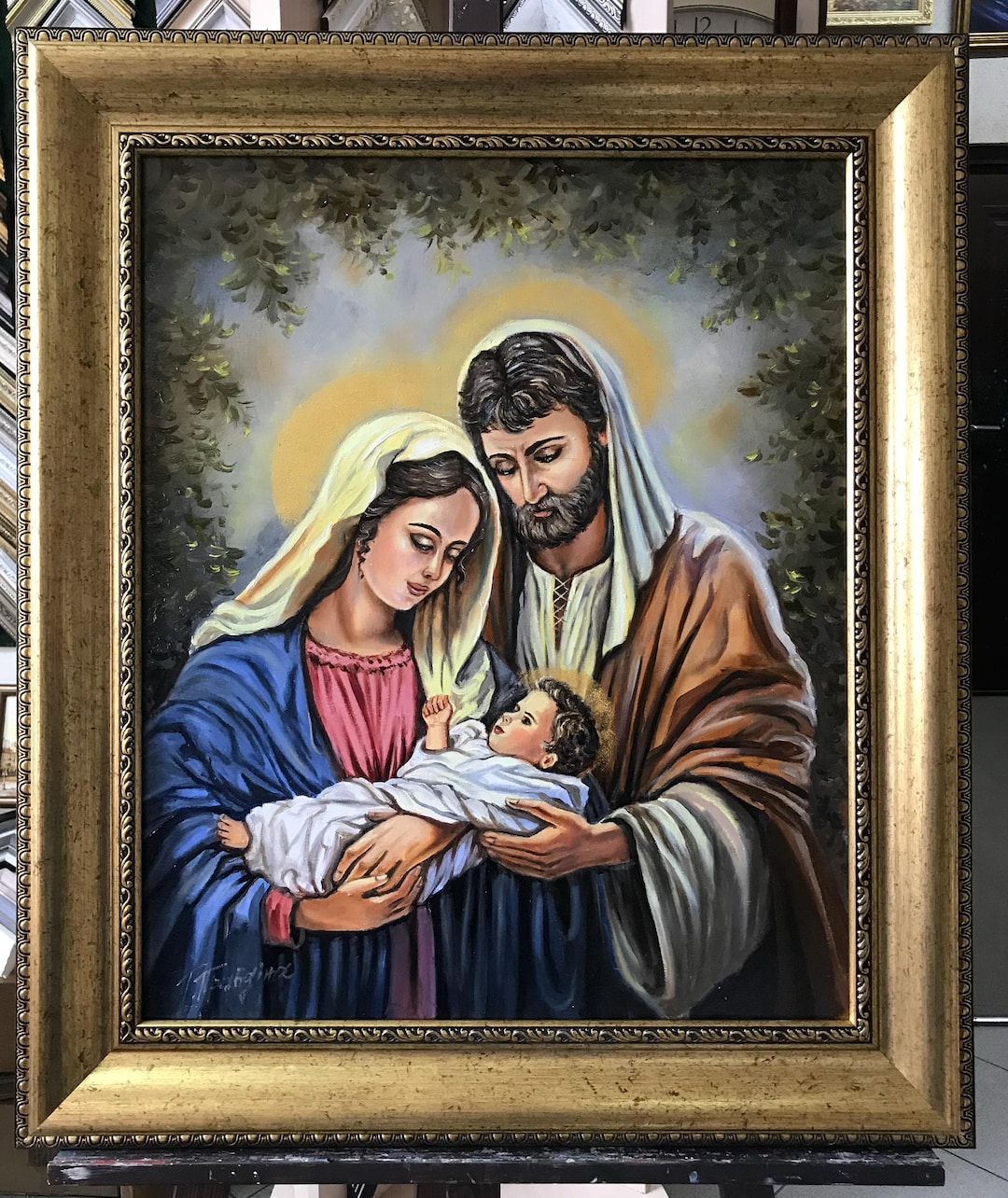 Original Nativity Oil Painting: the Holy Family Art - Etsy