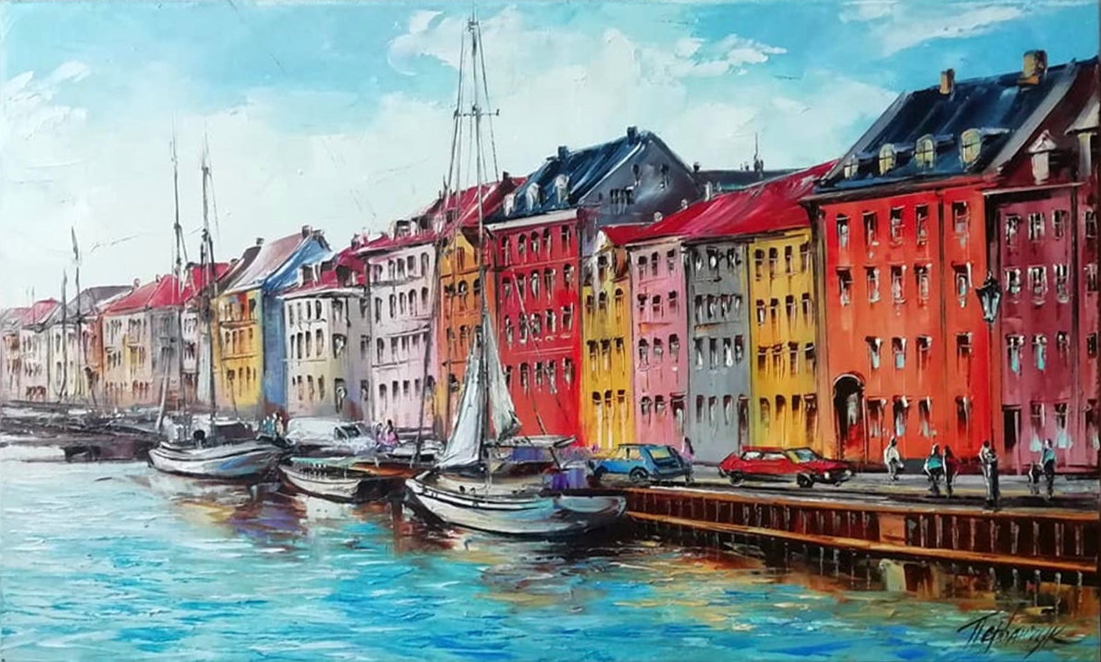 Copenhagen Denmark Painting Sailboat Original Oil Painting - Etsy
