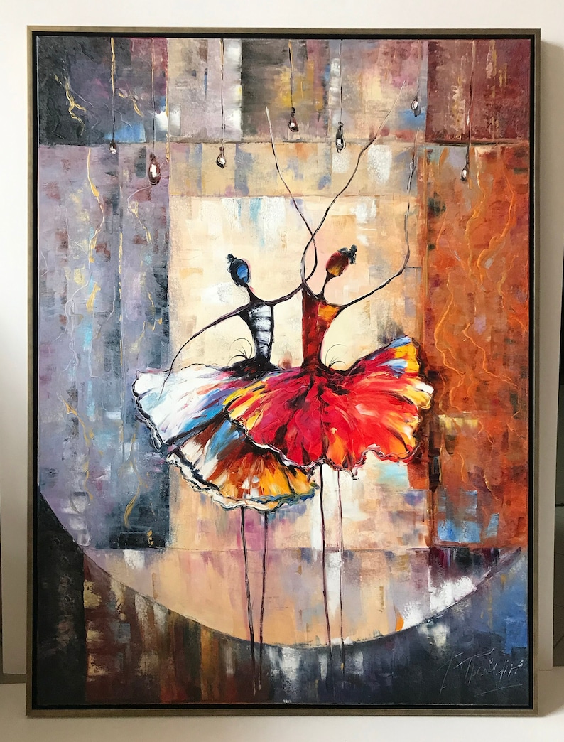 Abstract Ballerina Paintings on Canvas Dancer Art Abstract | Etsy