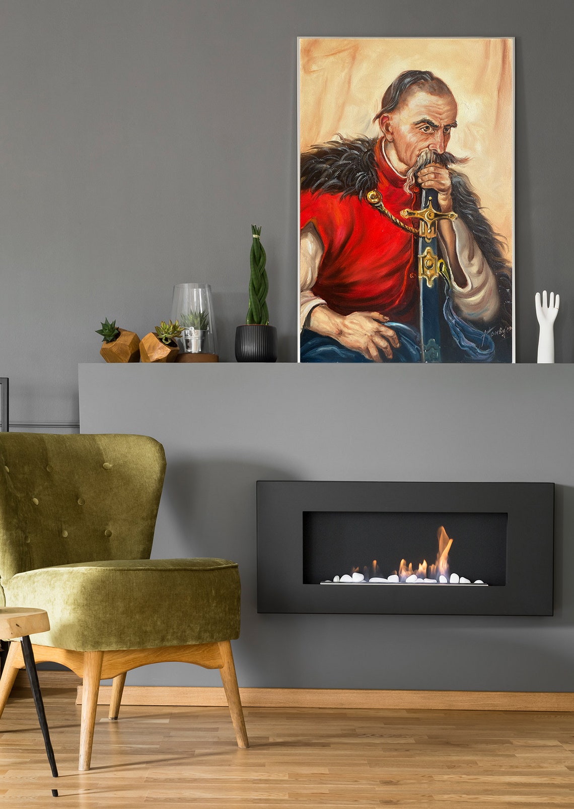 Ukrainian Cossack With Sword Oil Painting Original Ukrainian - Etsy