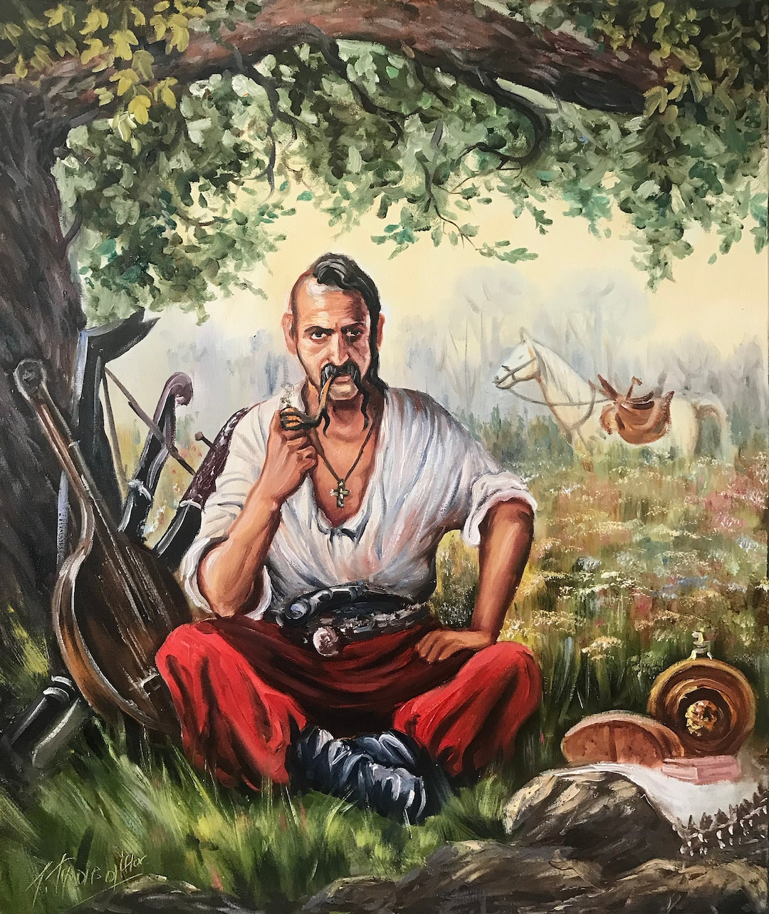 Ukrainian Cossack Painting Original Ukrainian Painting on Canvas Pro ...